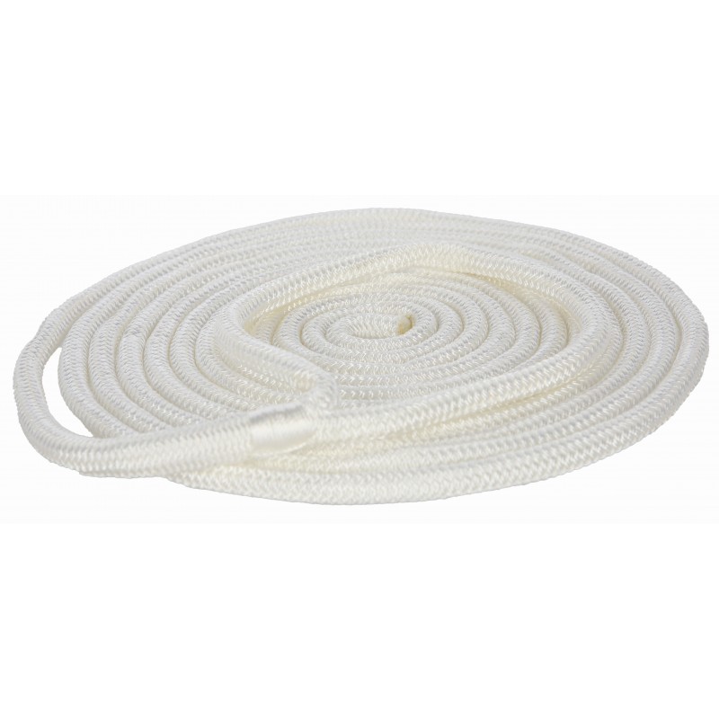 DOUBLE BRAID MOORING ROPE SPLICED EYE WHITE