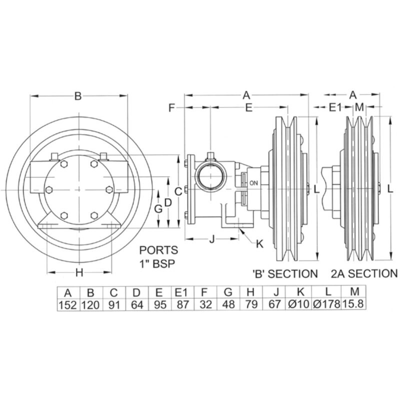 BRONZE PUMP 1" ELECTROMAGNETIC FRICTION