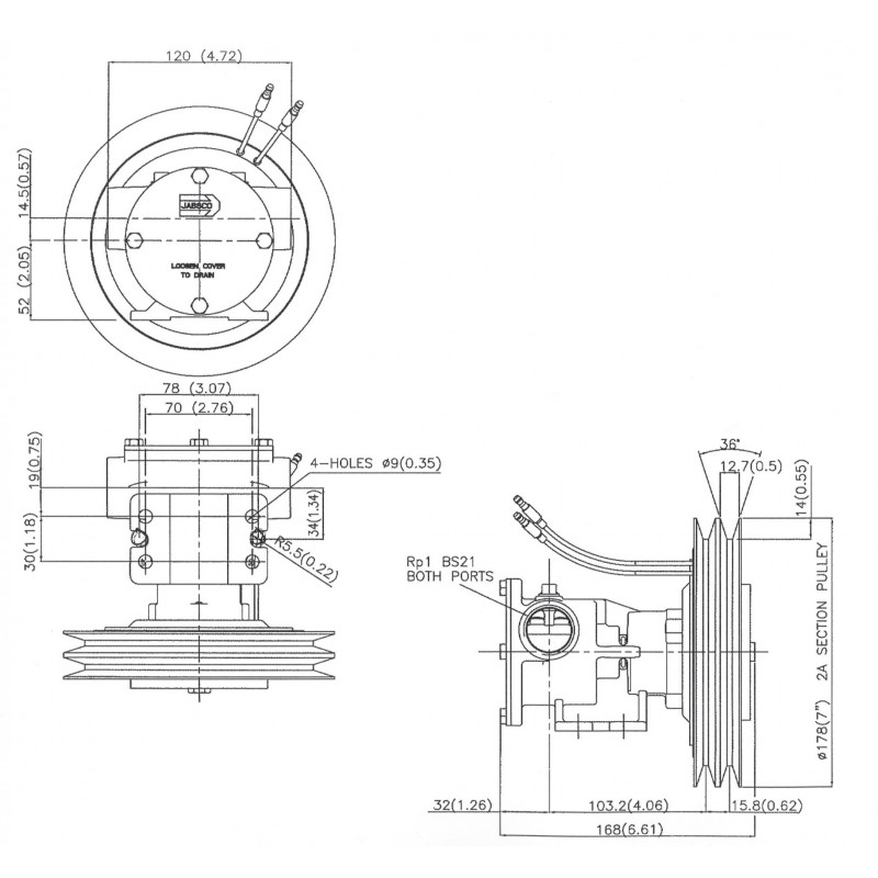 BRONZE PUMP 1" ELECTROMAGNETIC FRICTION Original ref. 50580-2101 Jabsco ...