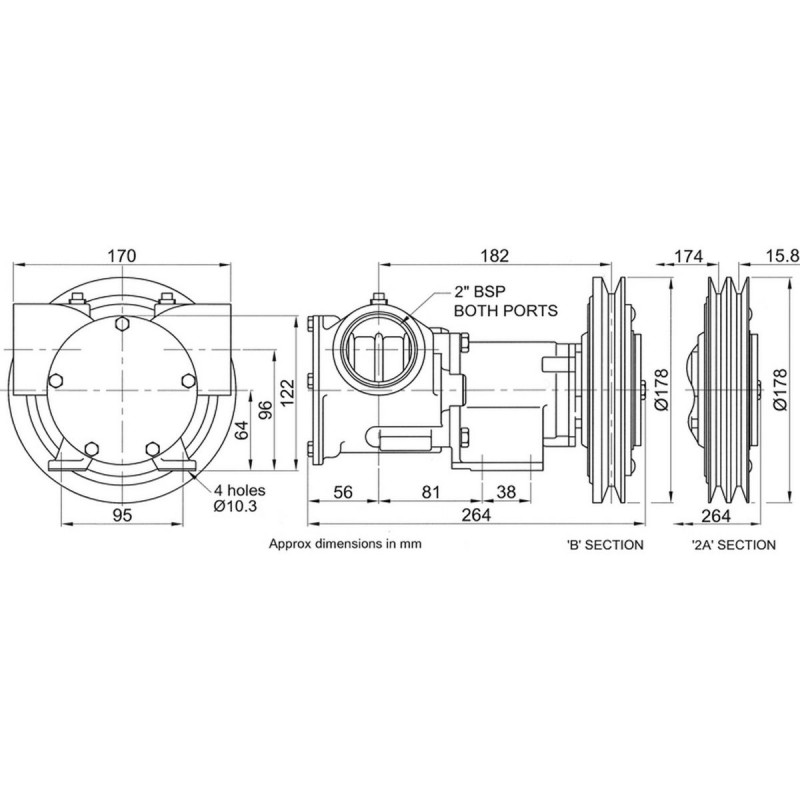 BRONZE PUMP 2" ELECTRO,AGNETIC FRICTION Lift 3 MT Ø 2" Volt 24 Original ...
